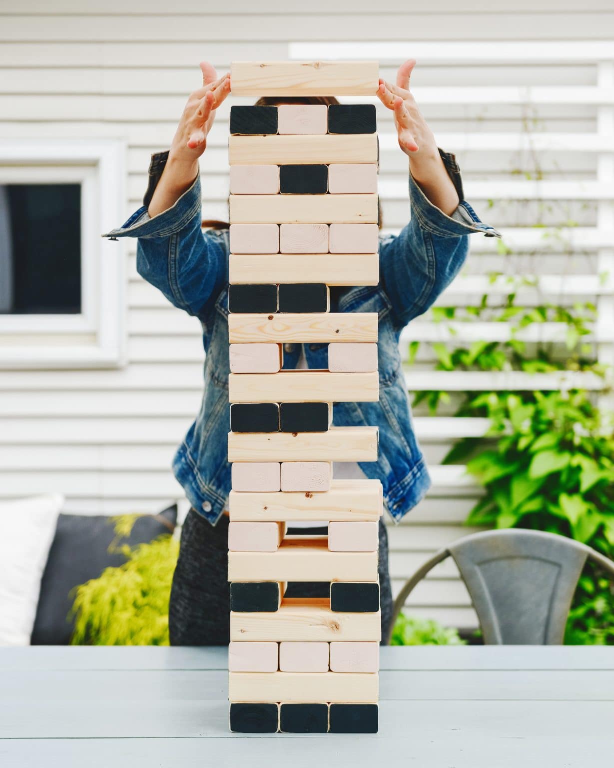 $10 DIY Giant Jenga (With a Twist) - Yellow Brick Home