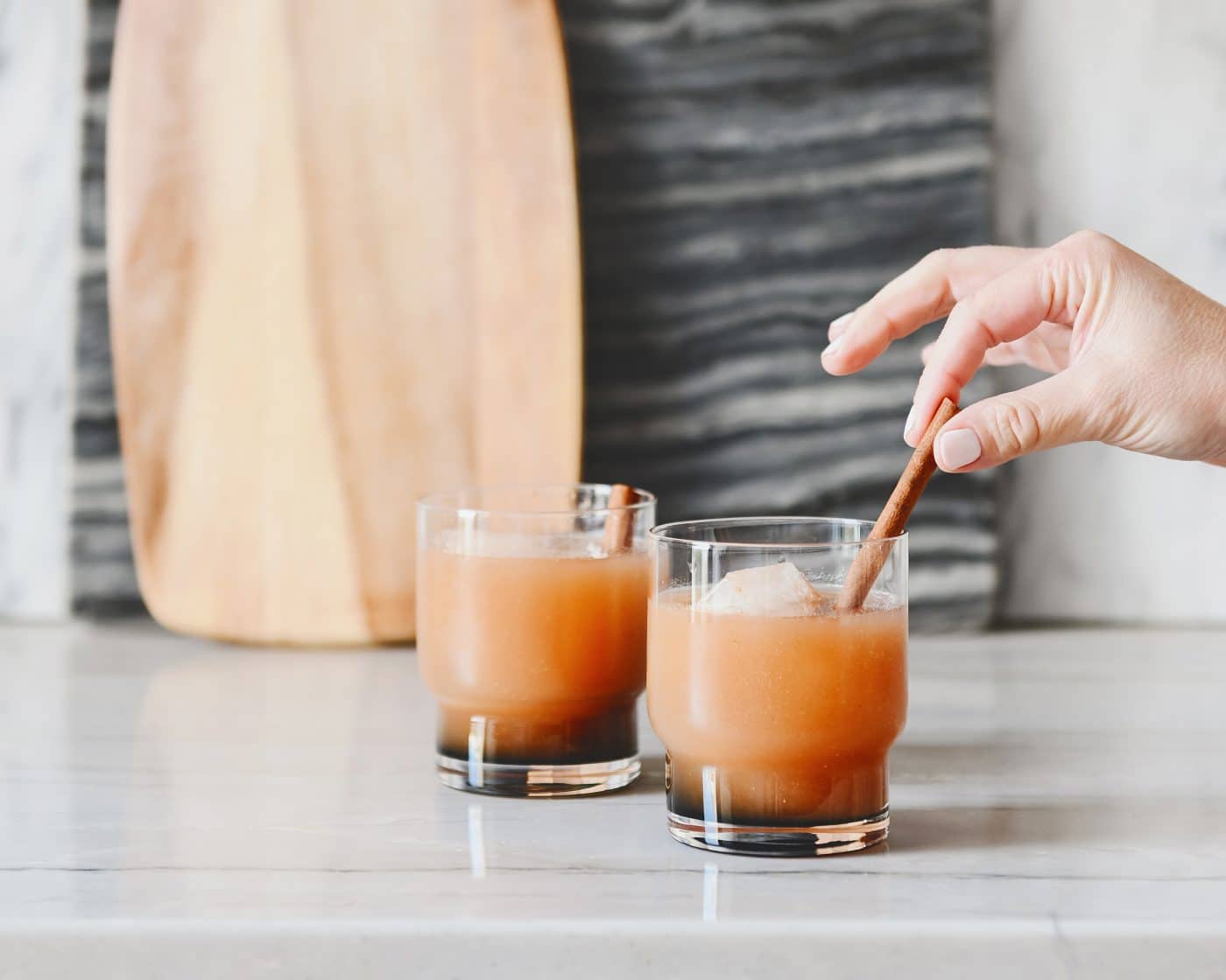 Festive Pear + Gin Cocktail with Infused Ice - Yellow Brick Home